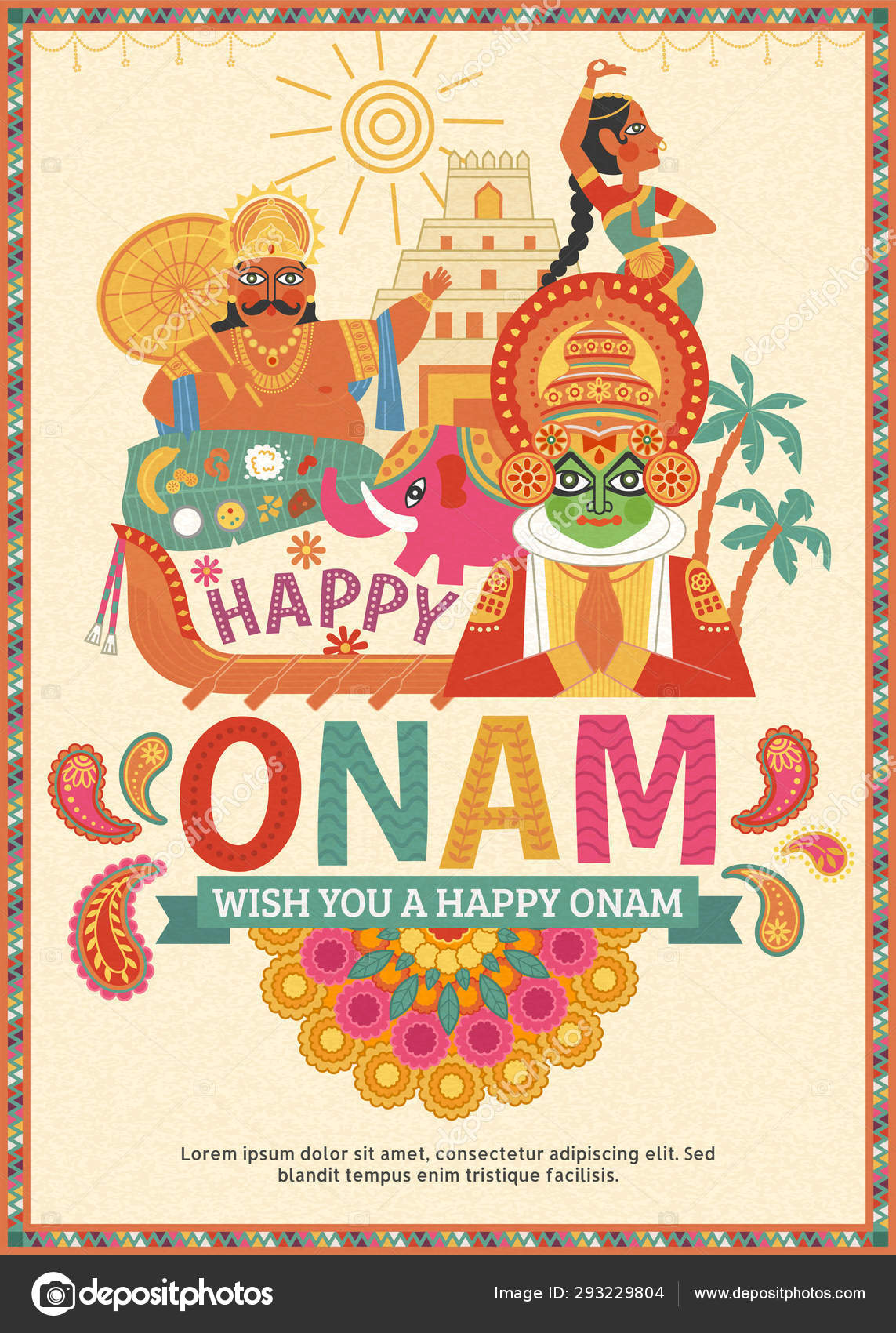 Happy Onam poster design Stock Vector Image by ©MITstudio #293229804