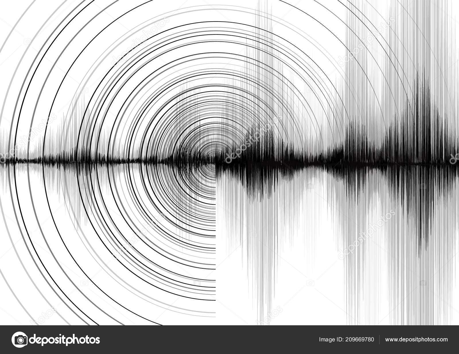 Super Earthquake Wave Circle Vibration White Paper Background Audio ...