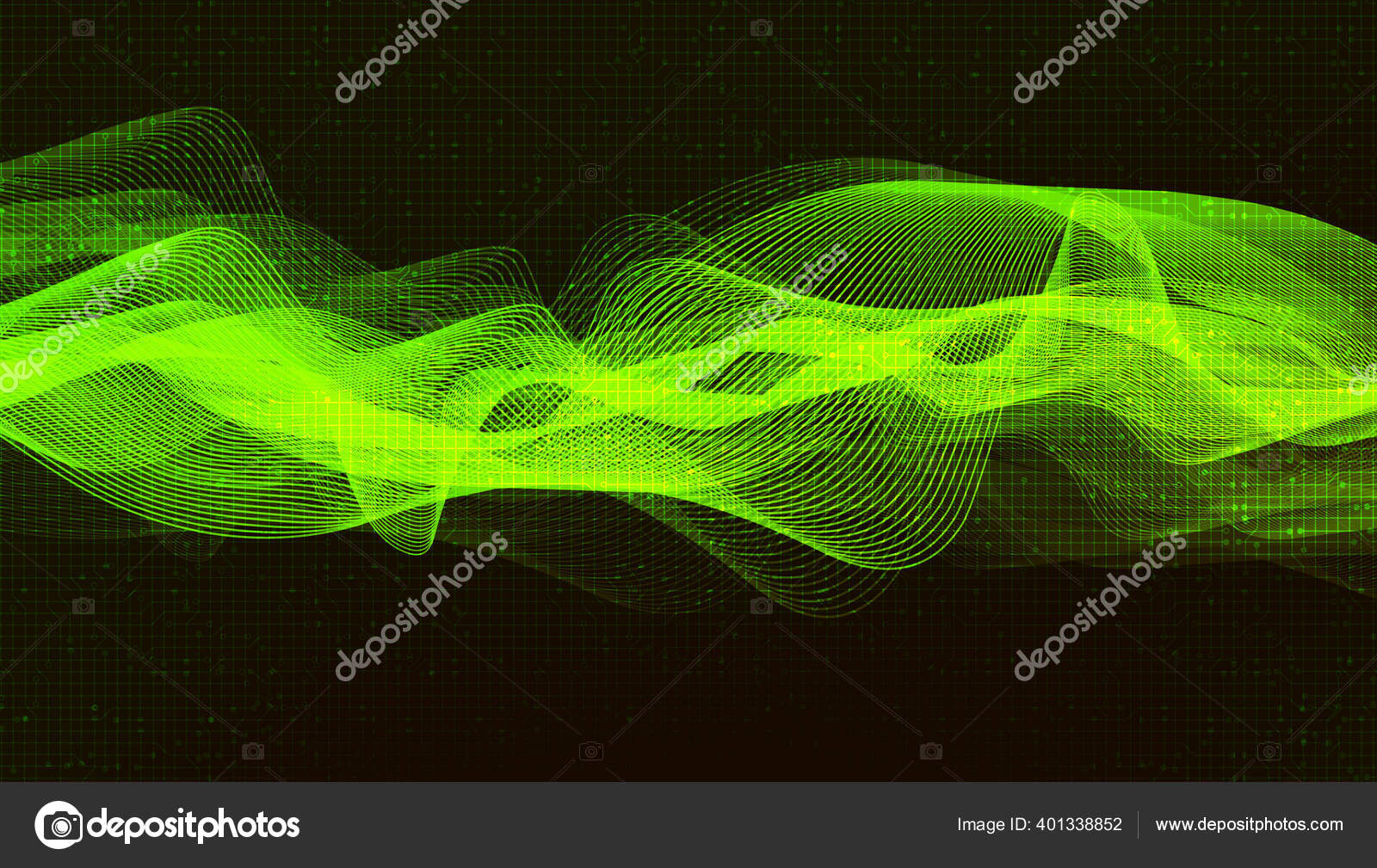 Light Green Sound Wave Background Technology Earthquake Wave Diagram ...