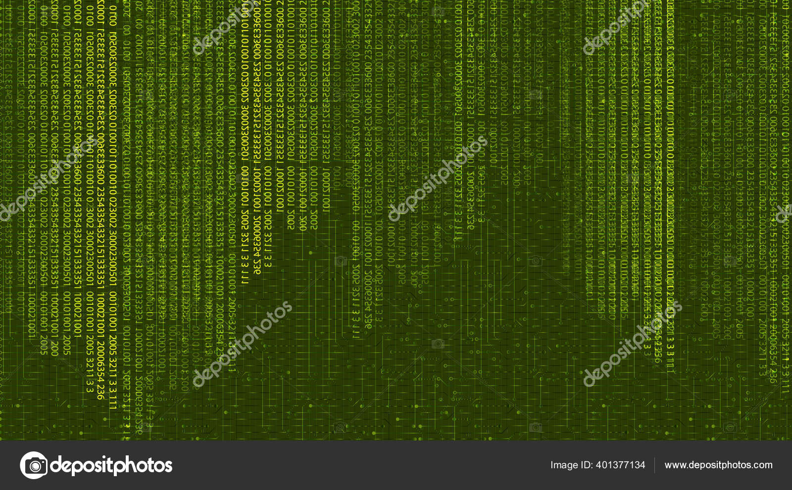 Digital Microchip Circuit Board System Green Technology Background ...