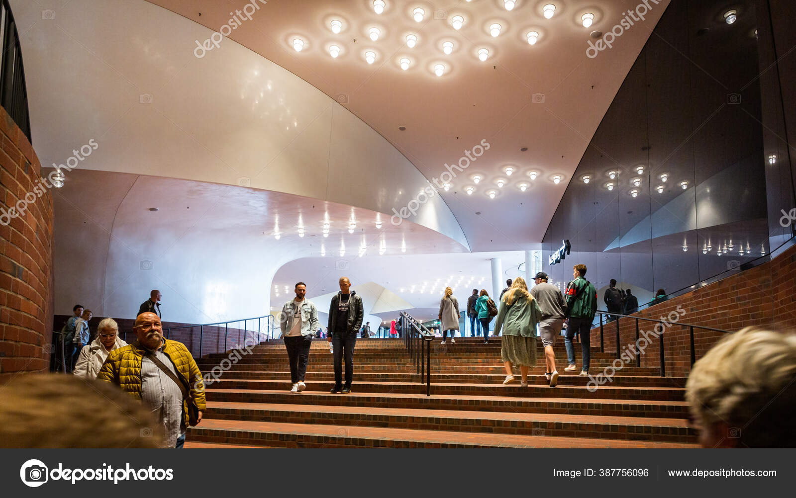 Sweeping Stairway Leading Concert Venue Elbphilharmonie Concert Hall ...