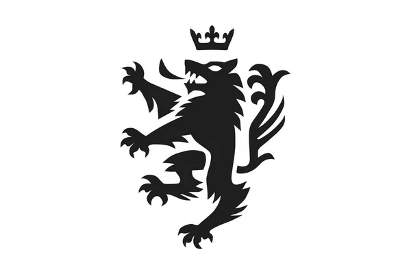 Black heraldic lion with sword — Stock Vector © Genestro #8407023