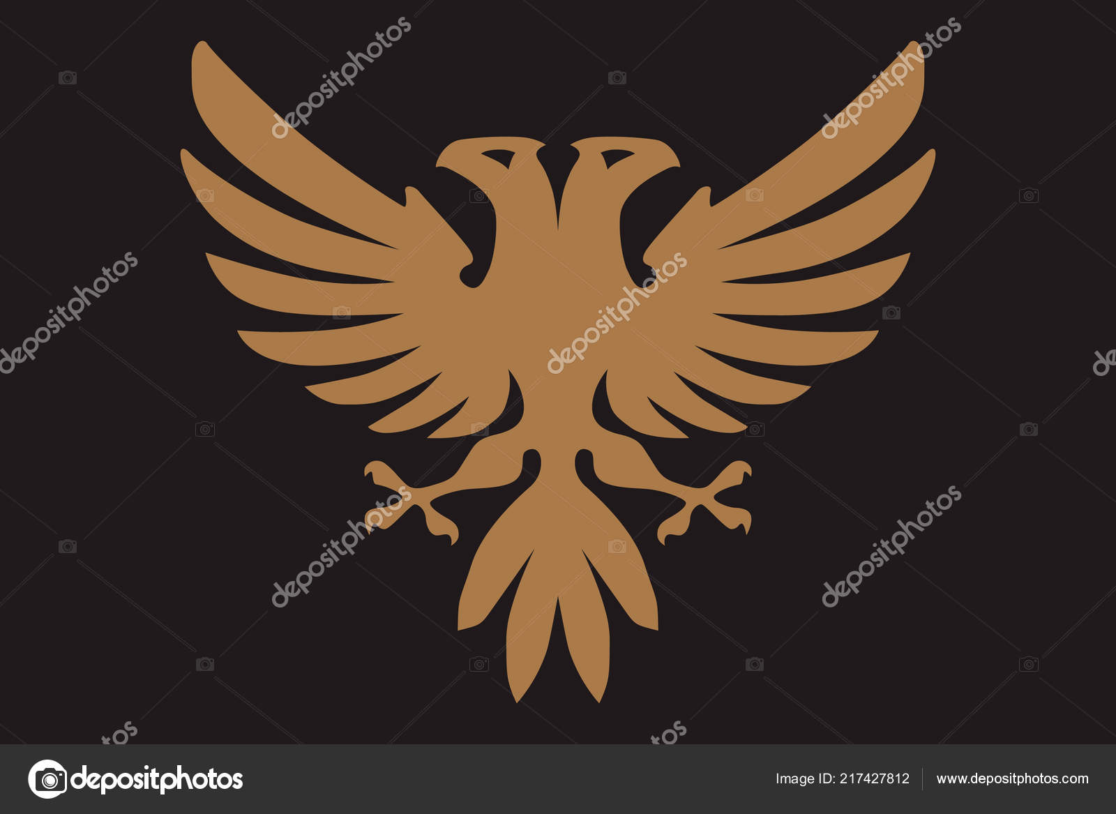 Heraldic Eagle Falcons Hawks Spread Wings Stock Vector Image by ...