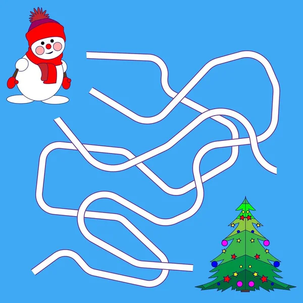 Funny Christmas Maze Game: Santa Claus. New Year Vector Illustration ...
