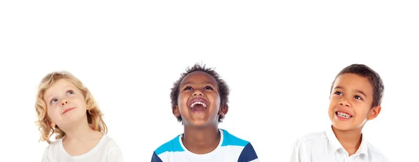 Happy Cute Little Children Isolated White Background Stock Photo by ...