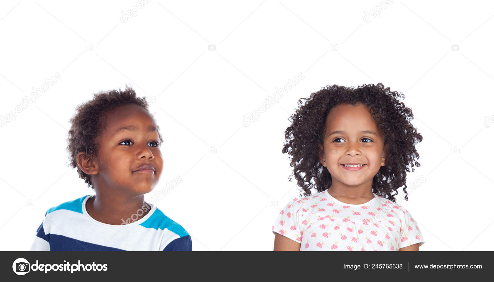 Two Adorable African Children Isolated White Background — Stock Photo ...