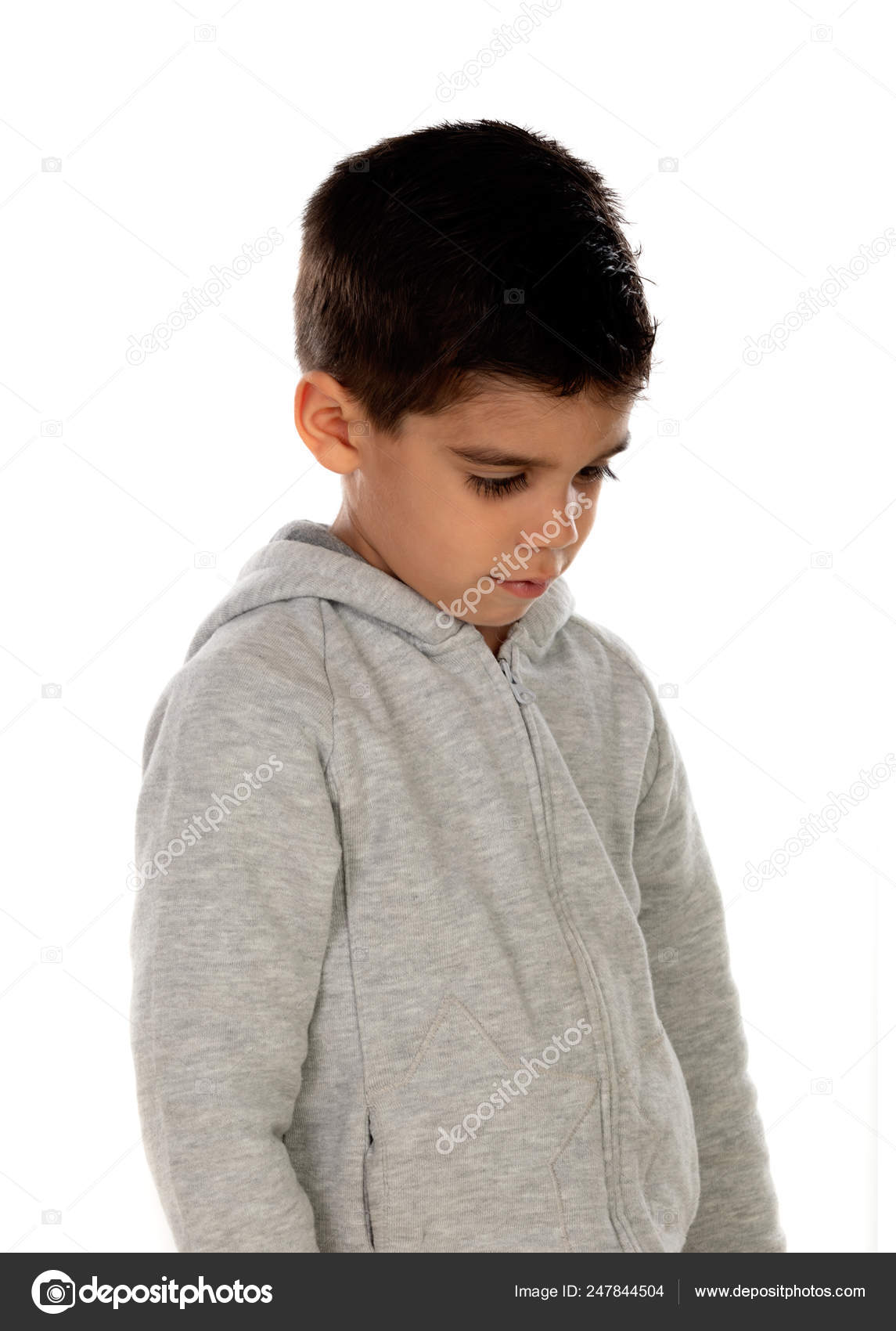 Sad Child Isolated White Background Stock Photo by ©Gelpi 247844504