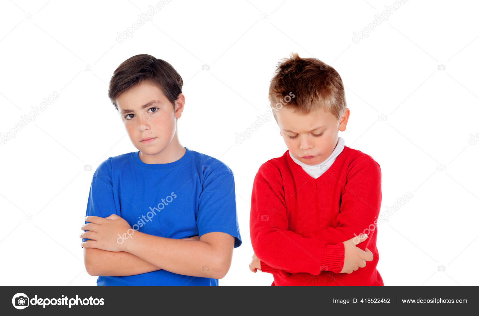 Angry Children Isolated White Background Stock Photo by ©Gelpi 418522452
