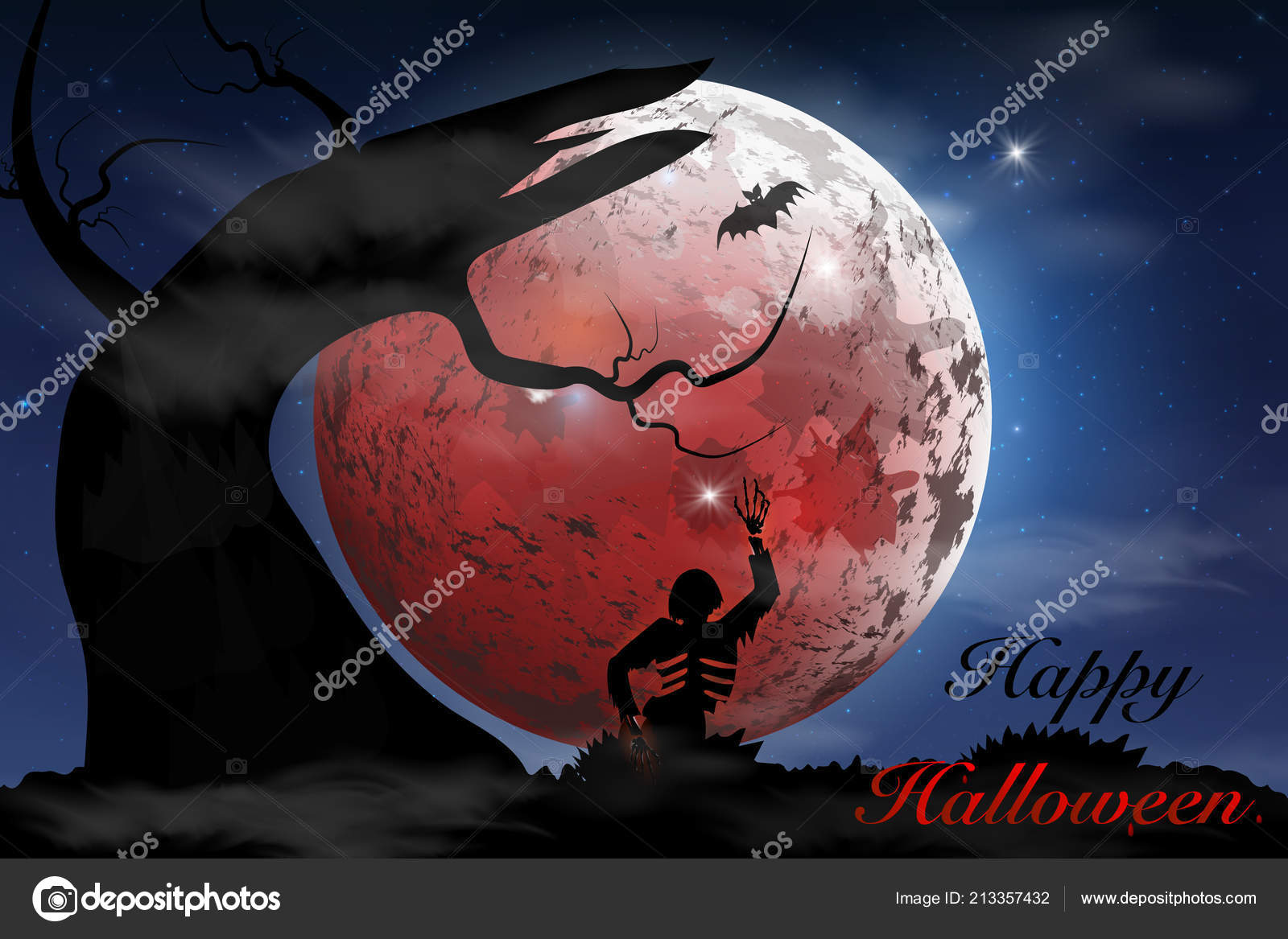 Happy Halloween. Boo. Spooky card for Halloween. Stock Vector Image by ...