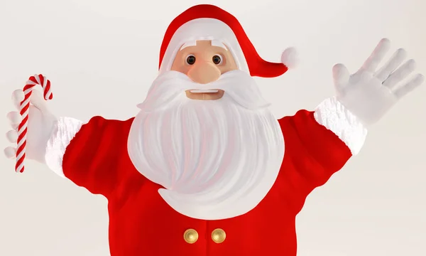 3D render of happy chubby Santa Claus isolated. Stock Photo by ...