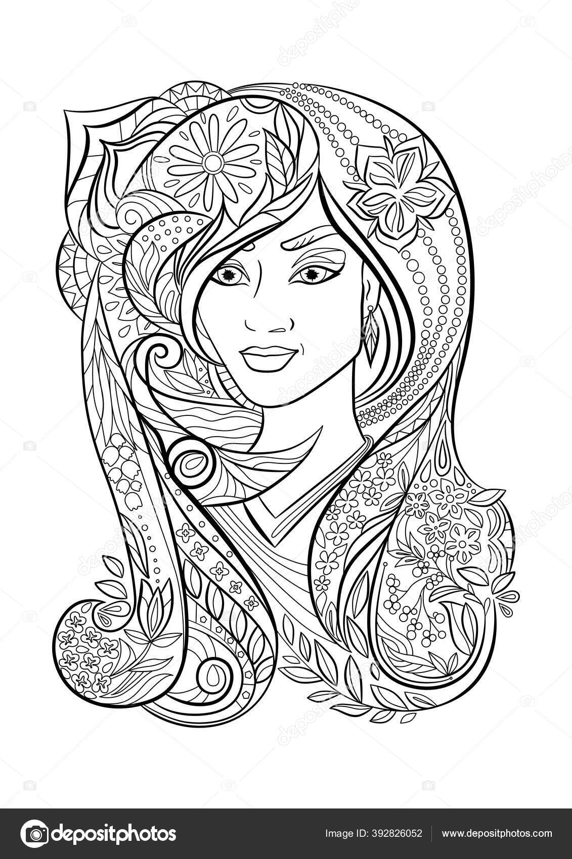 Coloring Pages Beautiful Lady