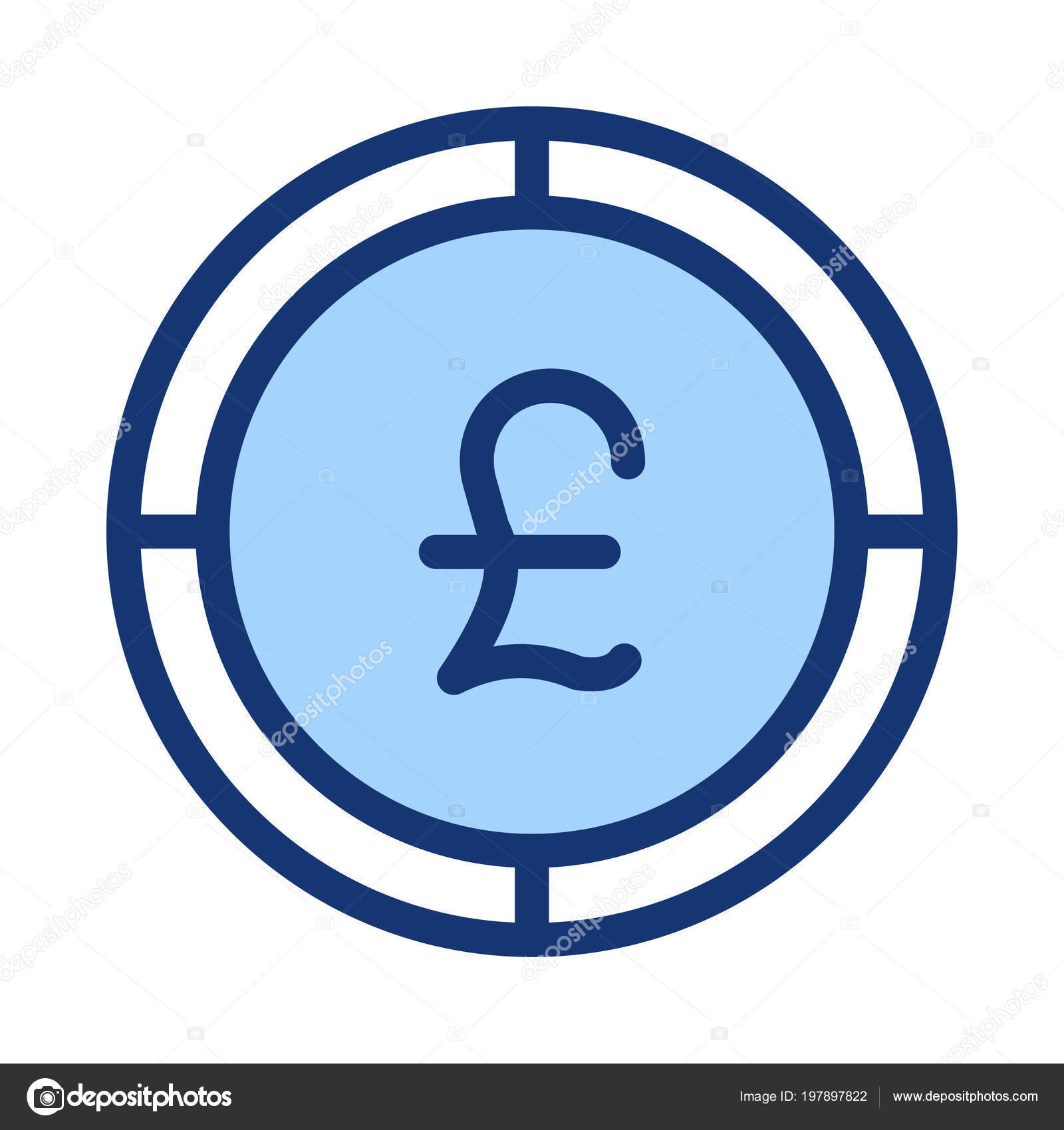 Blue Pound Coin Isolated White Background Stock Vector by ©dinosoftlabs ...