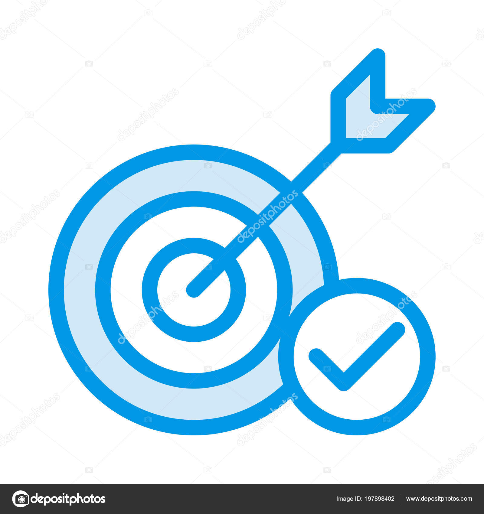 Blue Target Arrow Isolated White Background Stock Vector Image by ...