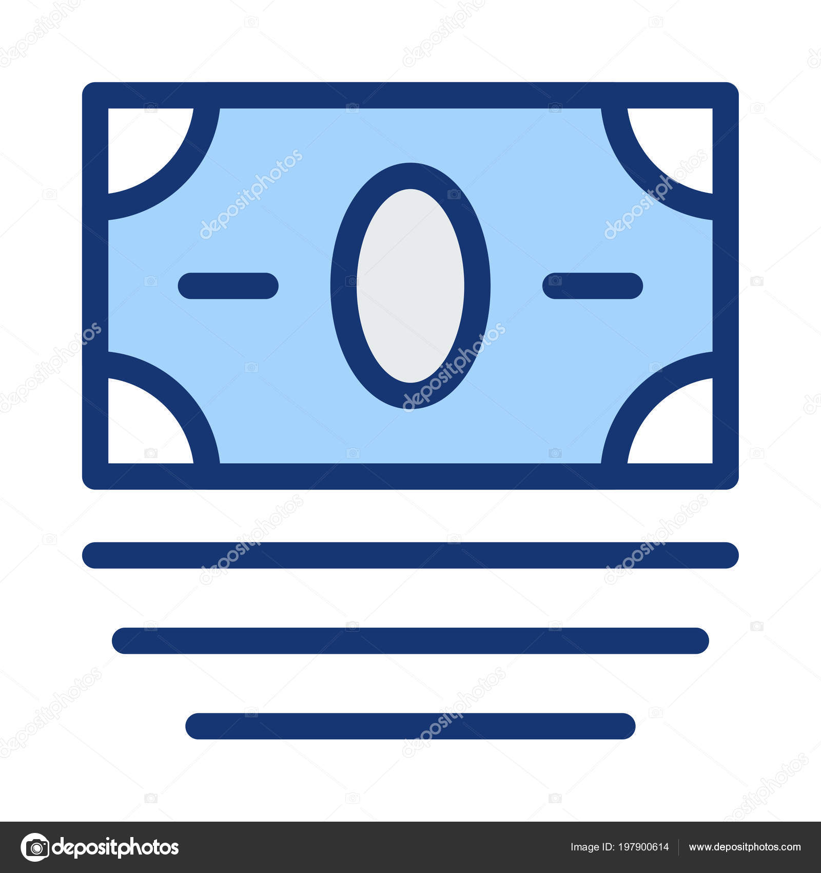 Blue Dollar Banknote Zero Sign Isolated White Background Stock Vector ...