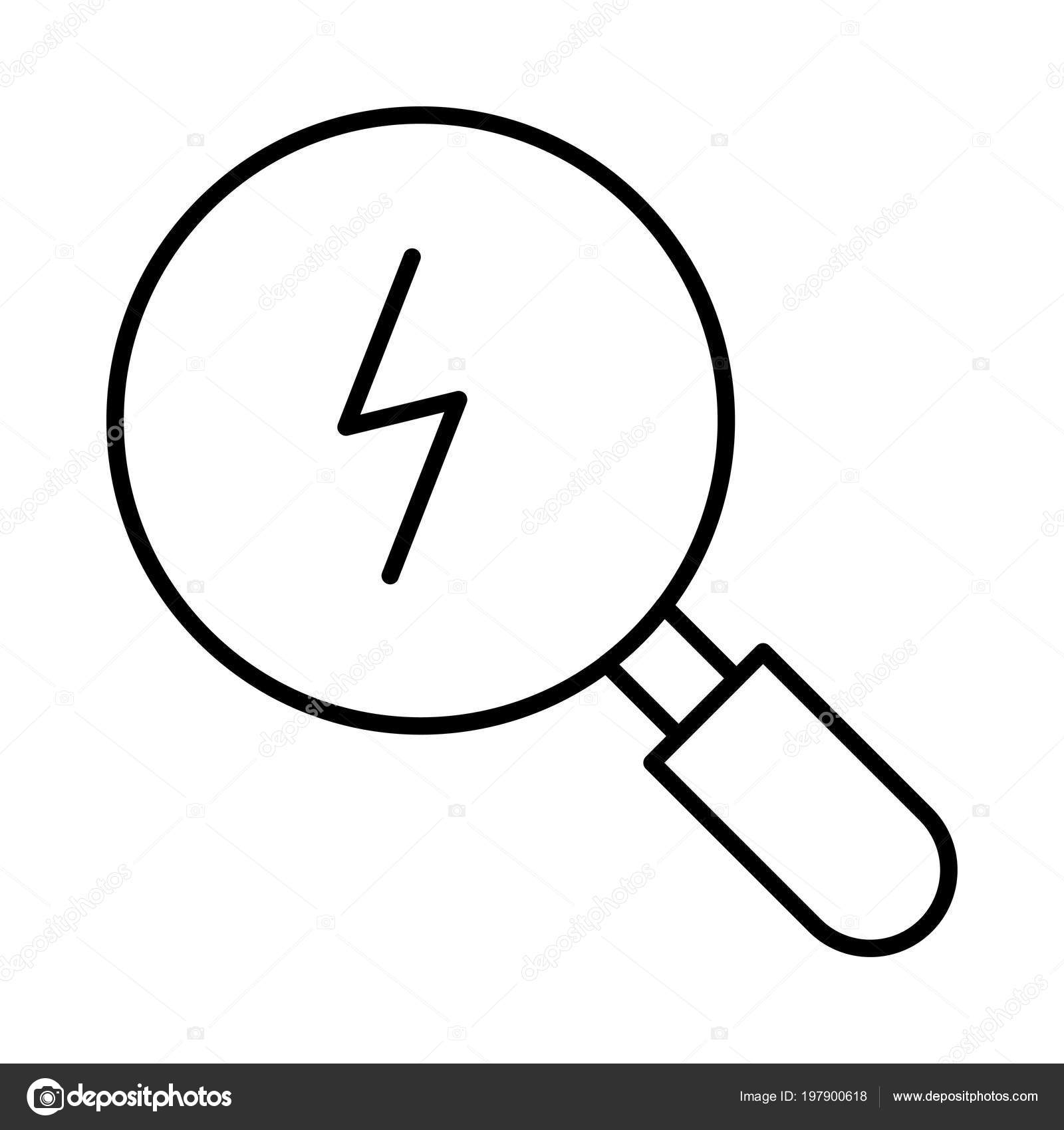 Magnifiying Sign Flash Symbol Isolated White Background Stock Vector by ...