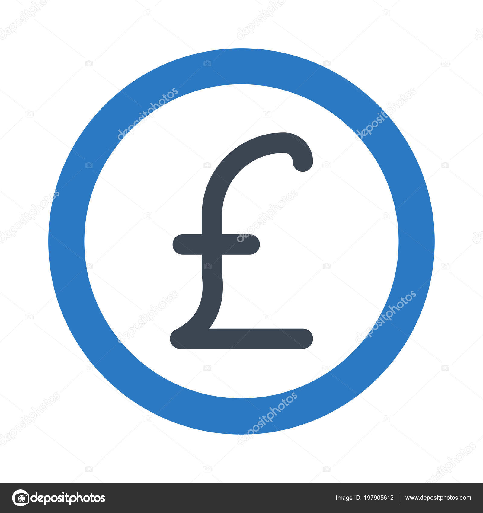 Blue Pound Coin Isolated White Background Stock Vector Image by ...