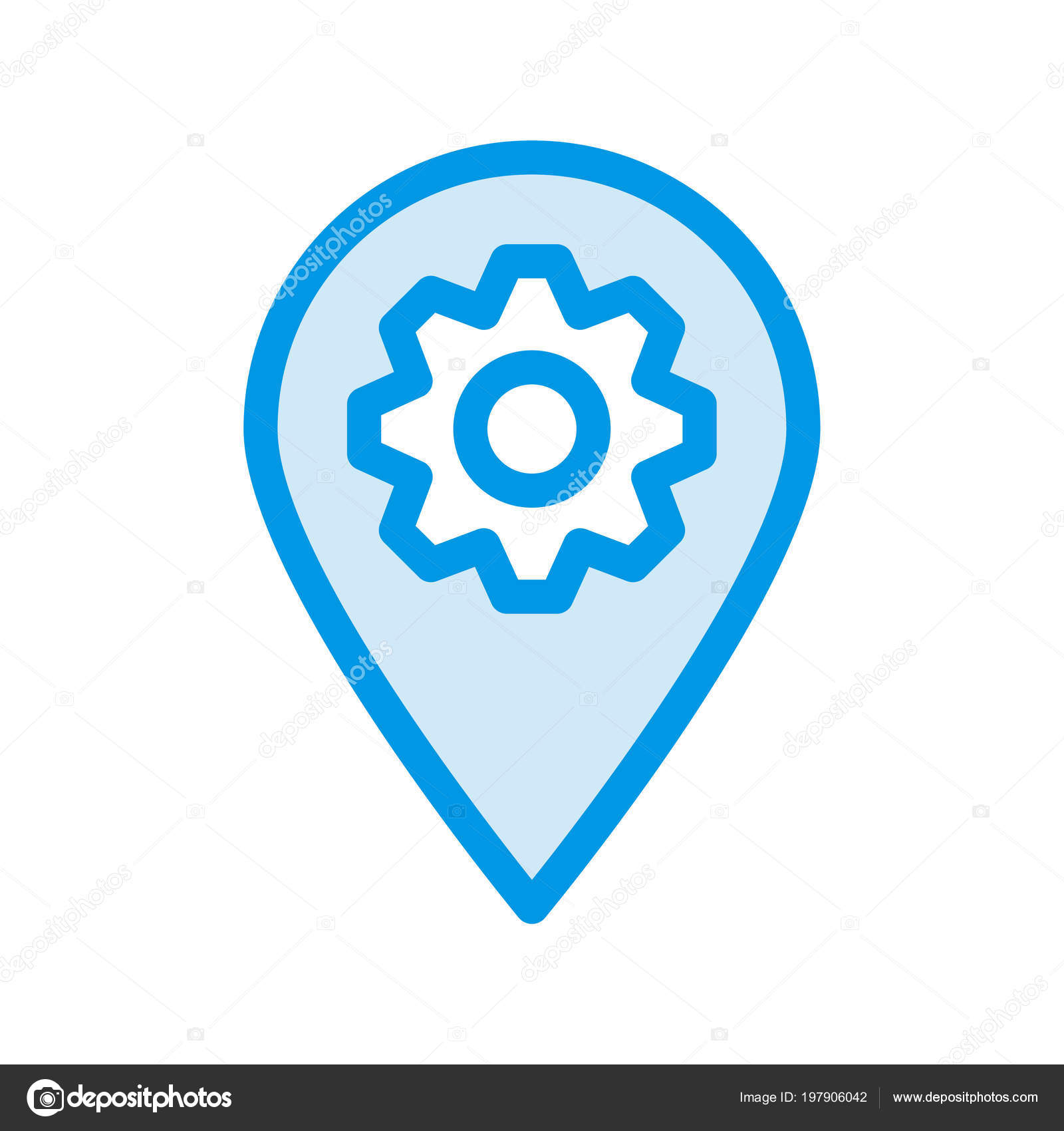 Blue Location Map Sign Isolated White Background Stock Vector by ...