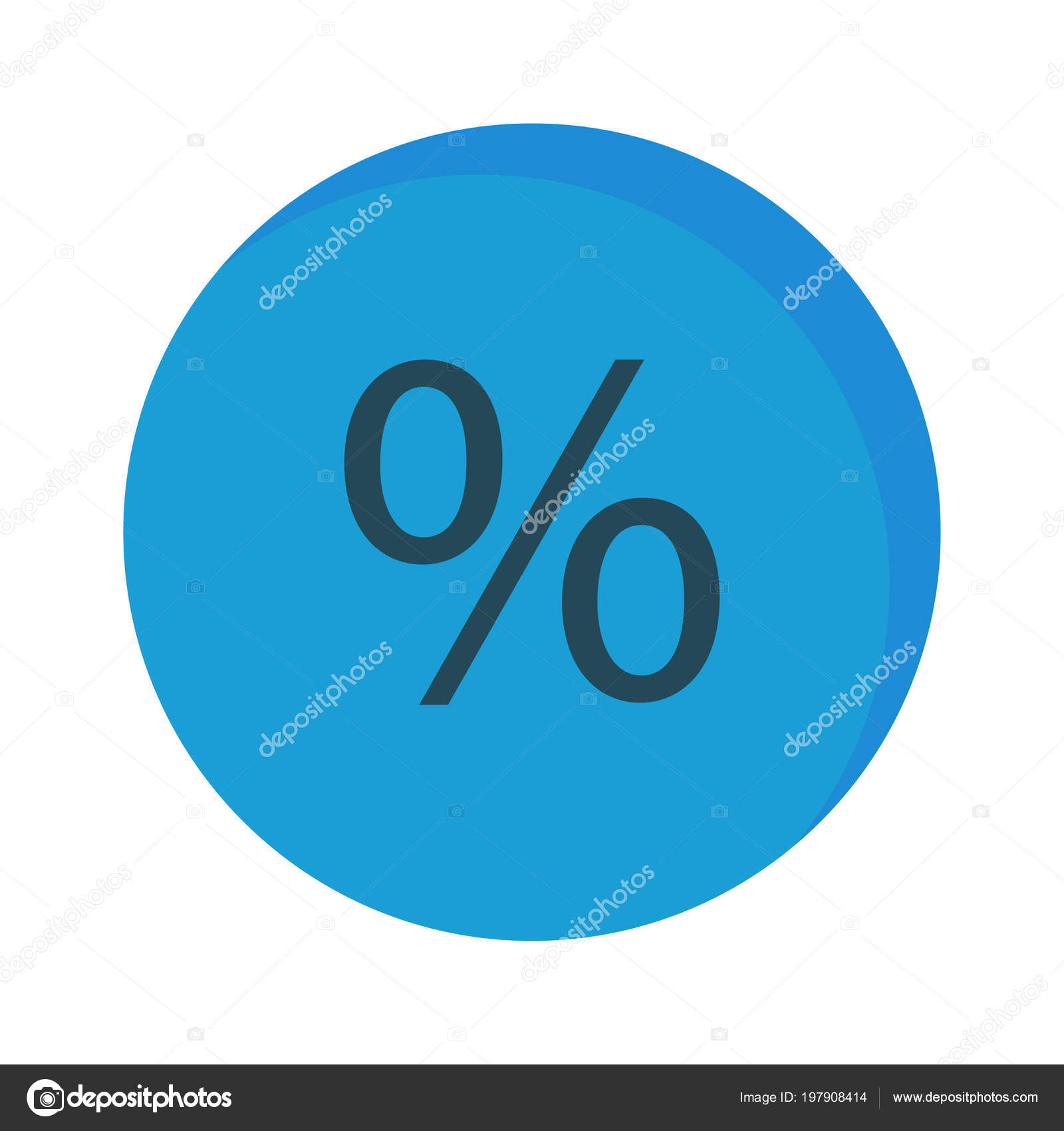 Blue Circle Percent Symbol Isolated White Background Stock Vector by ...