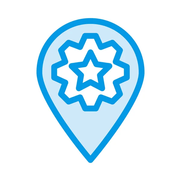 Blue Location Map Sign Isolated White Background Stock Vector by ...