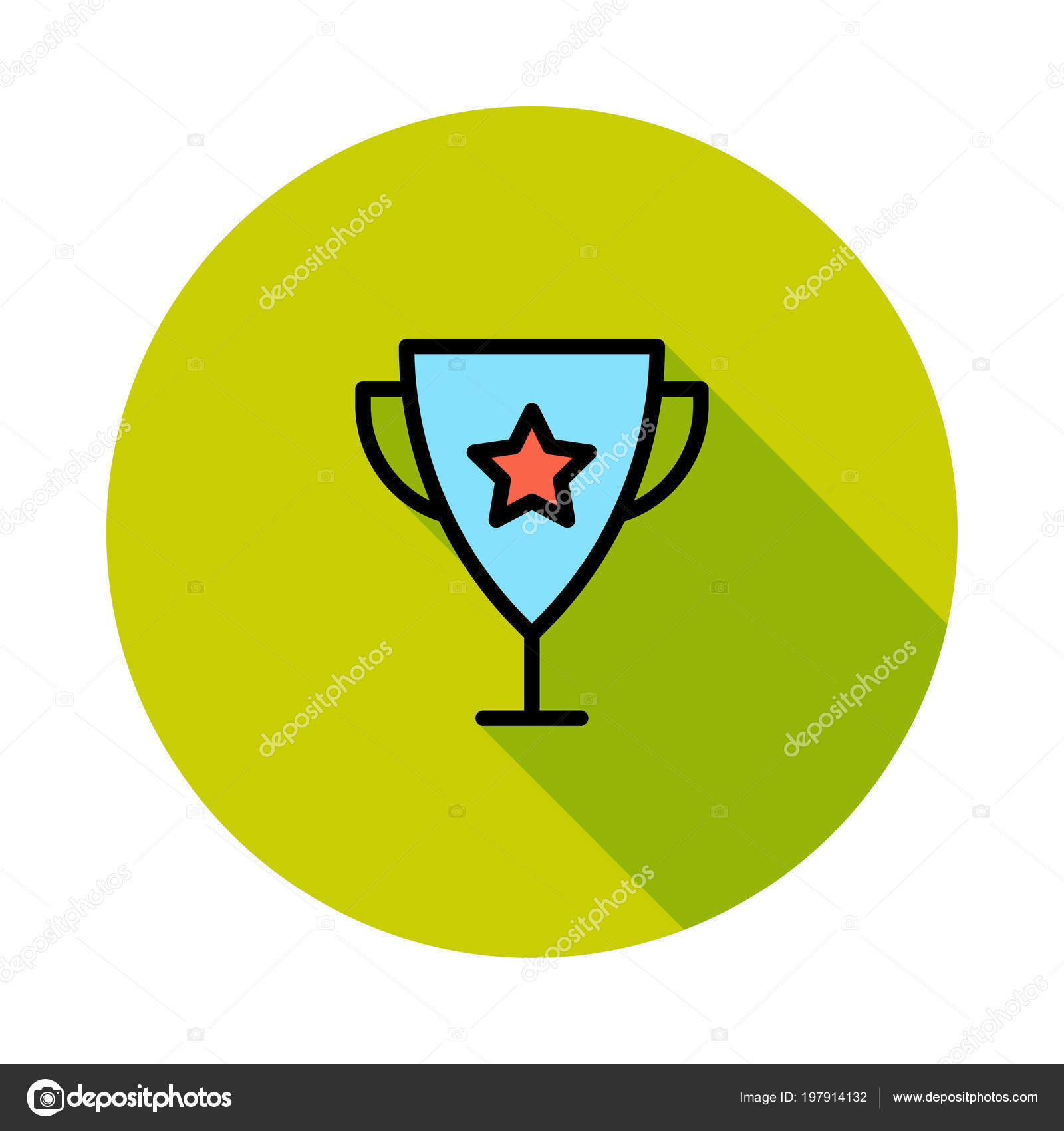 Blue Trophy Red Star Green Circle Isolated White Background Stock ...