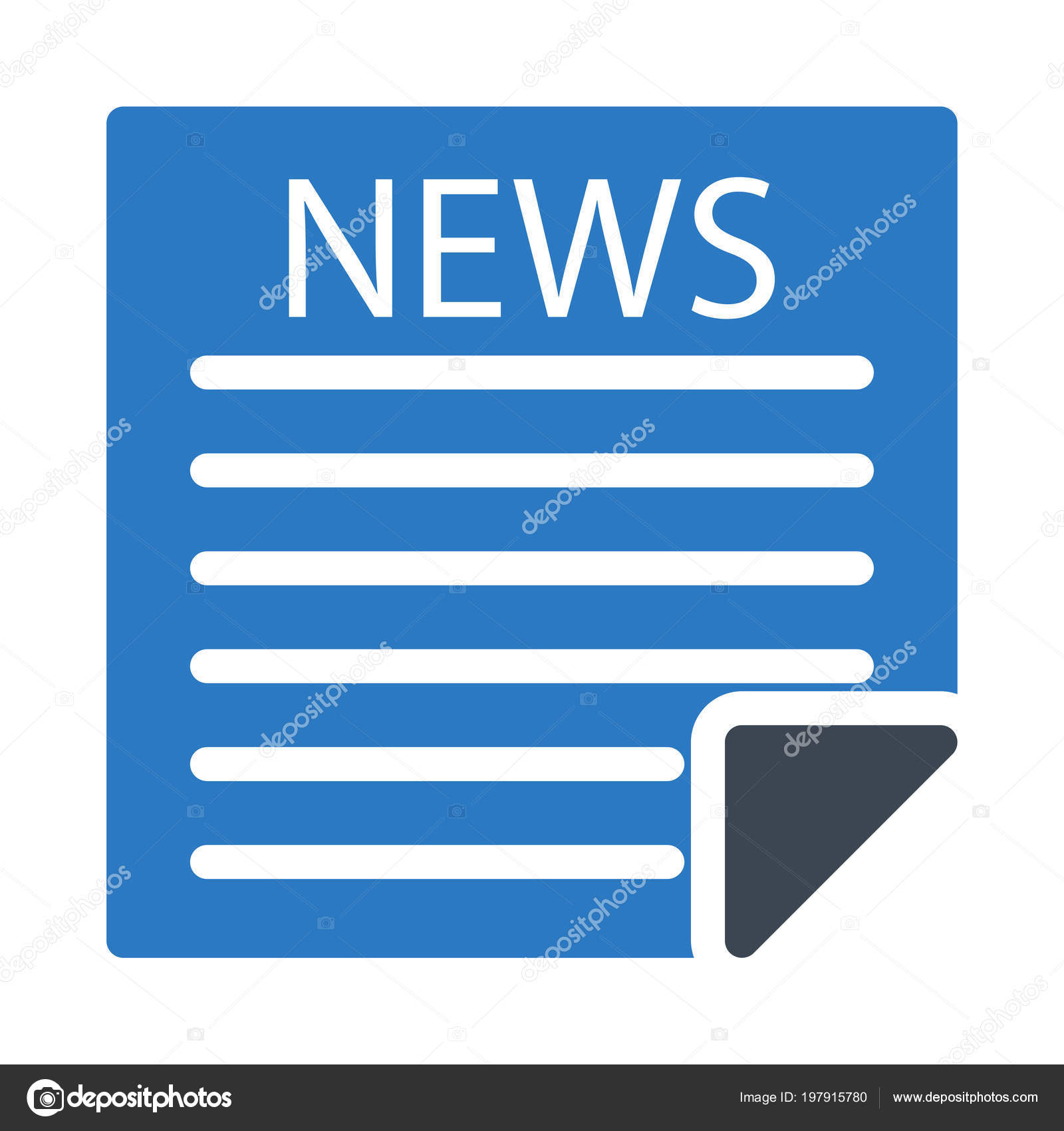Blue Newspaper Isolated White Background Stock Vector Image by ...