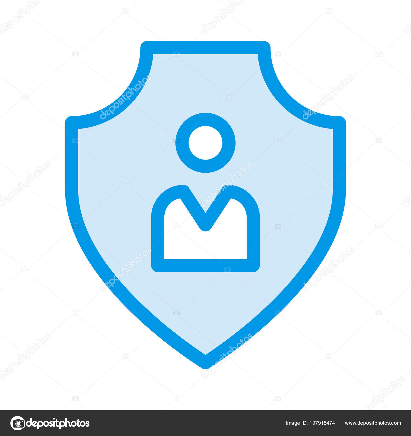 Blue Protecting Shield Person Icon Stock Vector Image by ©dinosoftlabs ...