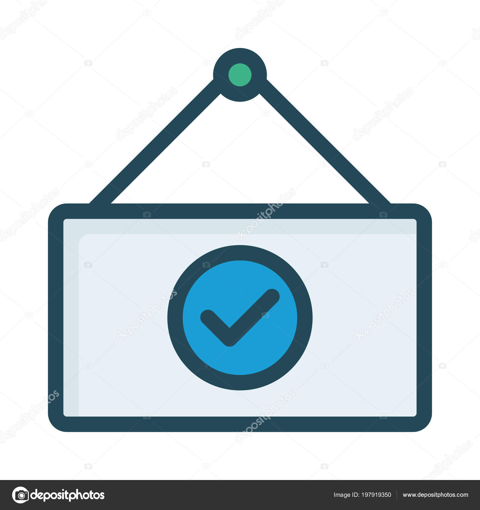 Grey Name Plate Blue Confirm Symbol Isolated White Background Stock ...