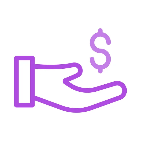 Blue Human Hand Dollar Sign Isolated White Background Stock Vector by ...