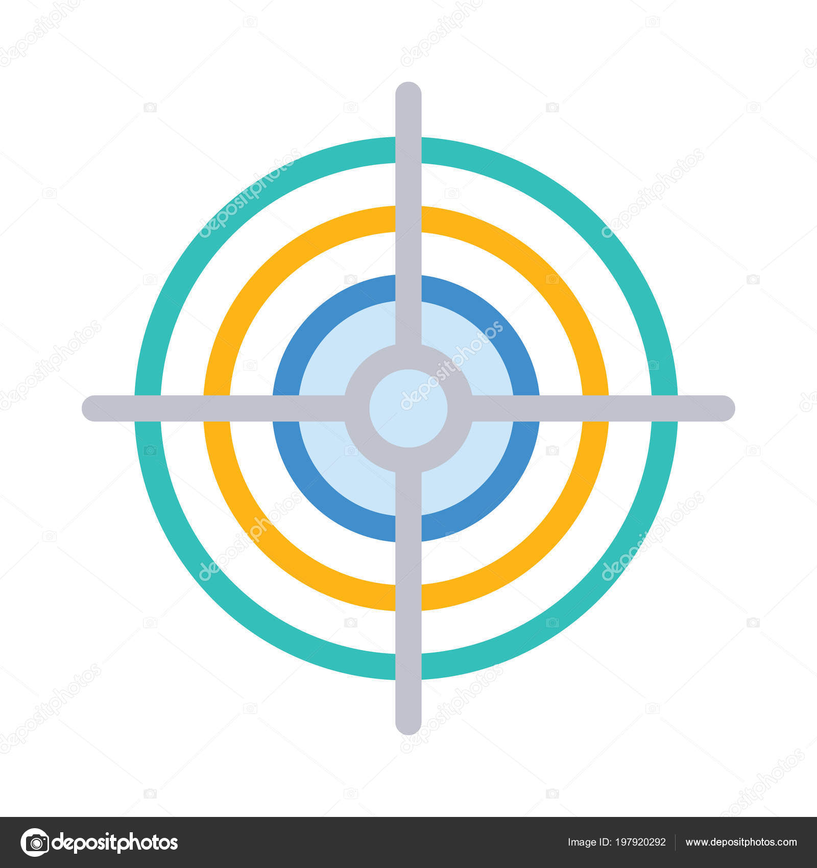 Business Target Line Icon Vector Illustration Stock Vector Image by ...