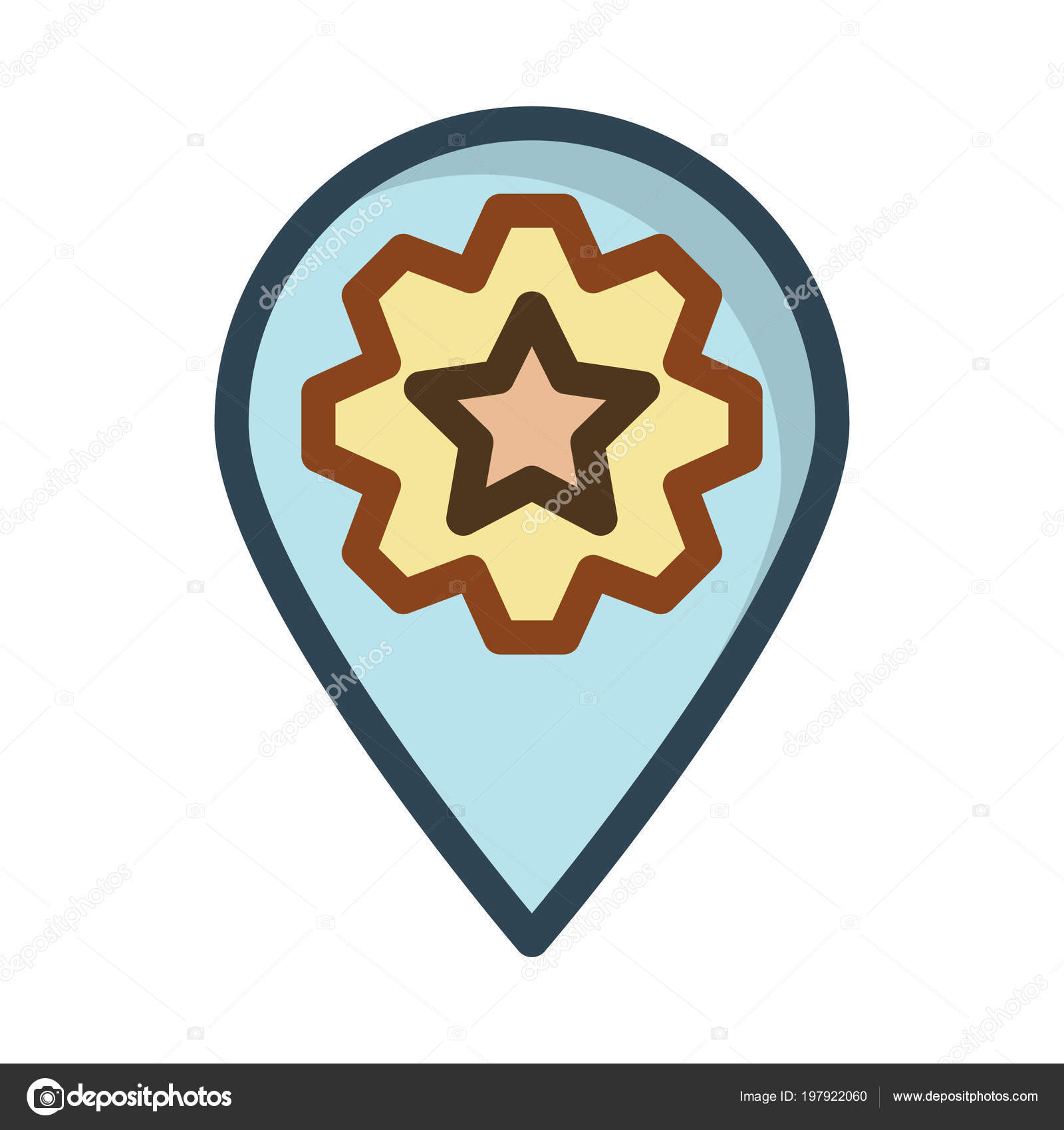 Signo Mapa Ubicación Azul Aislado Sobre Fondo Blanco Vector de stock ...