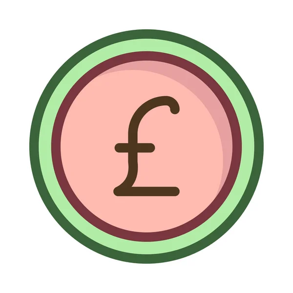 Yellow Pound Coin Isolated White Background Stock Vector by ...