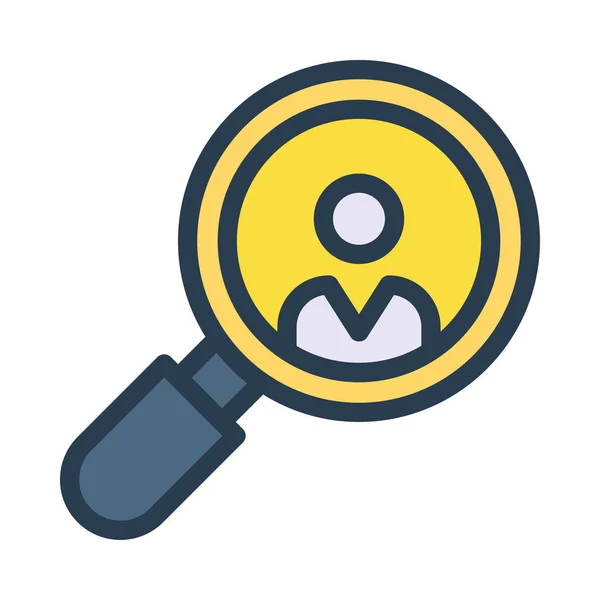 Yellow Blue Magnifying Glass Person Icon Isolated White Background ...