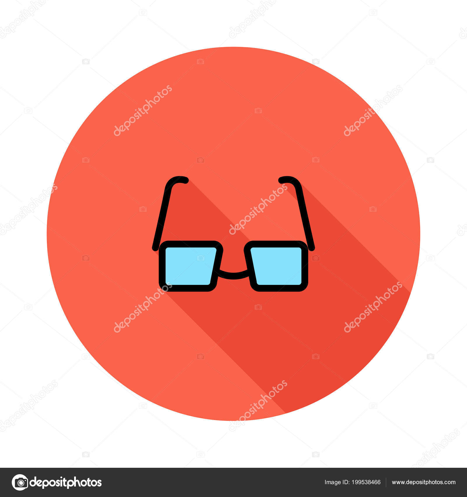 Blue Glasses Red Circle Isolated White Background Stock Vector by ...