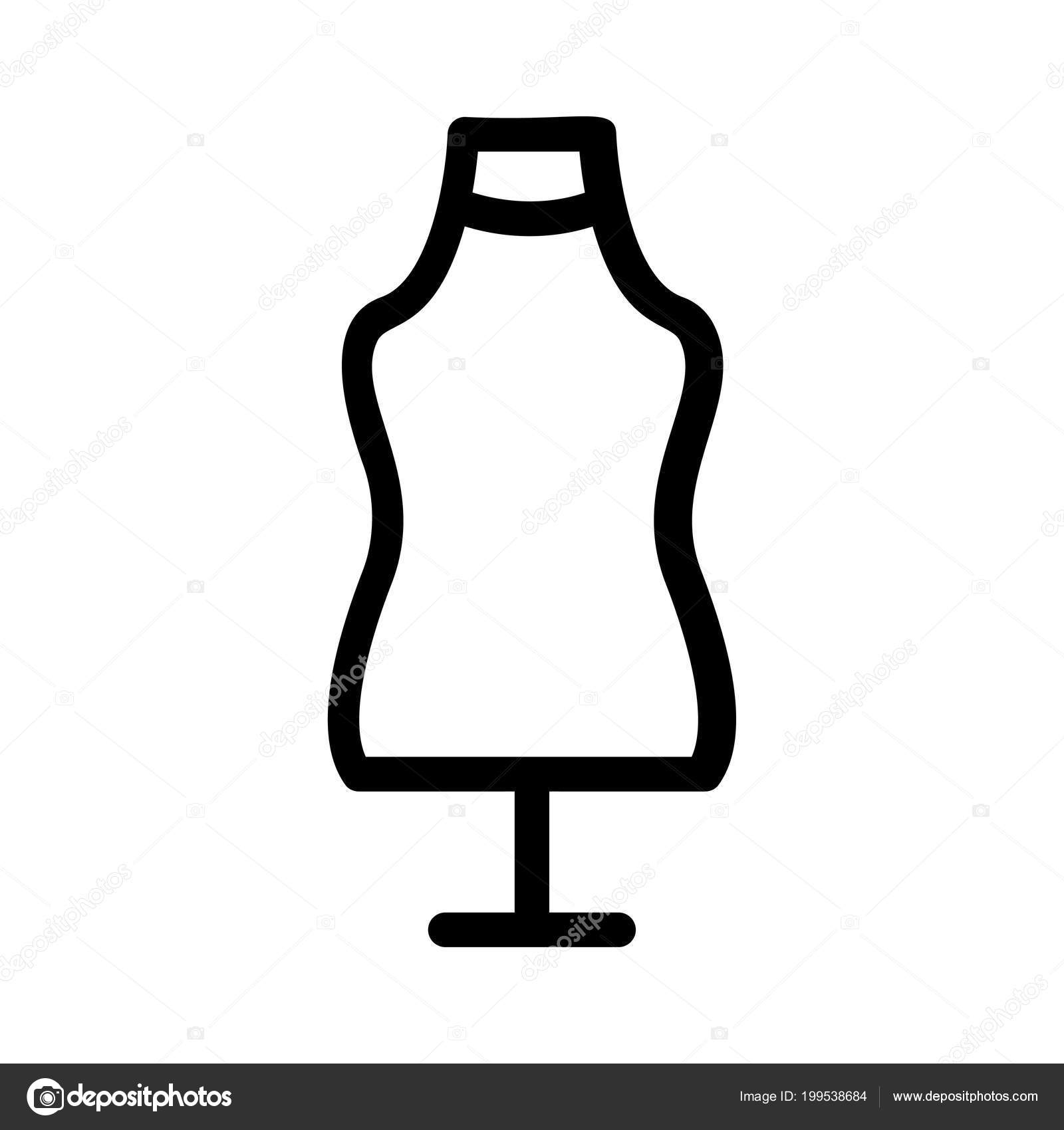 Black Outline Mannequin Isolated White Background Stock Vector Image by ...
