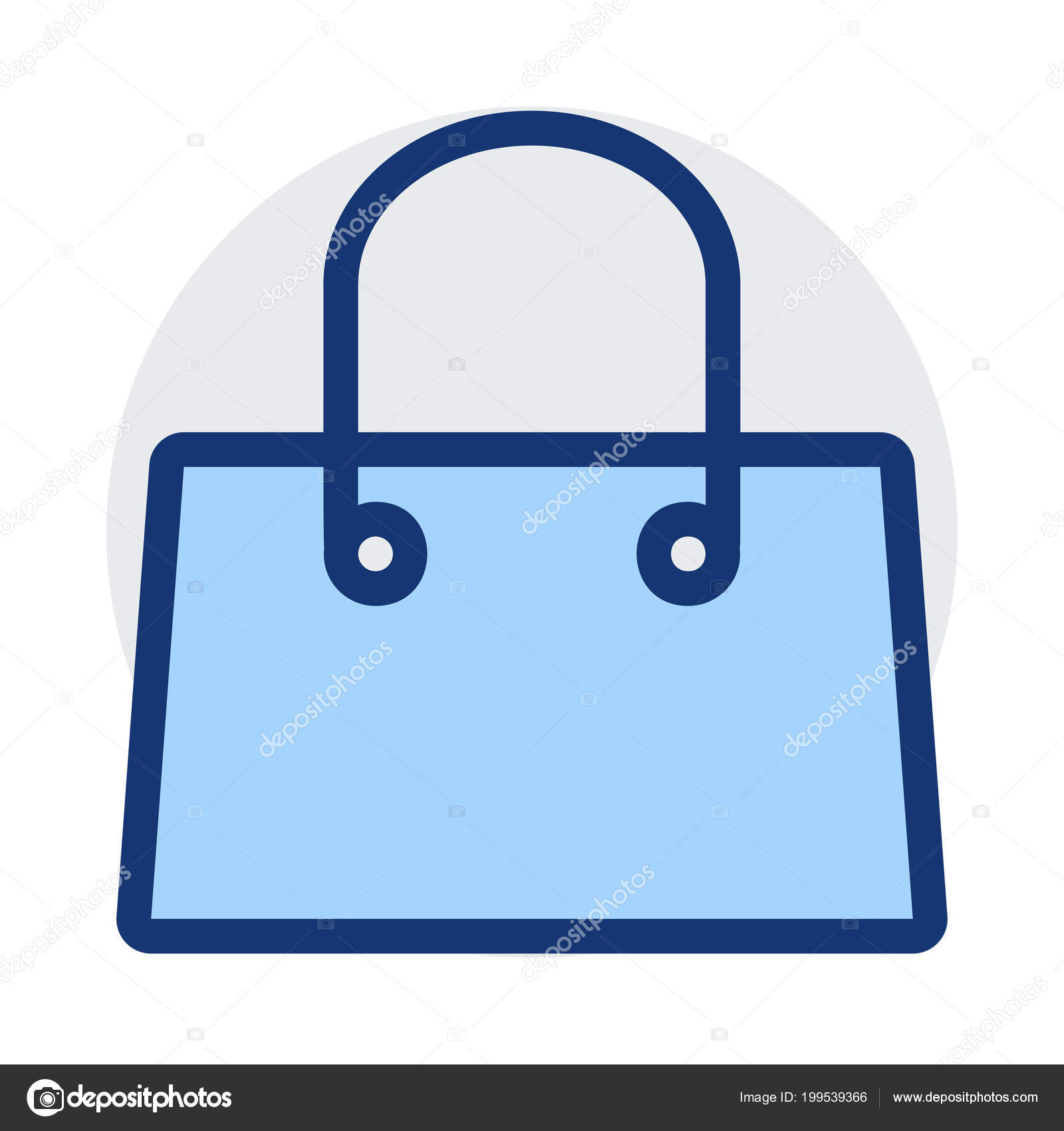 Simple Bag Blue Grey Colours Isolated White Background Stock Vector by ...