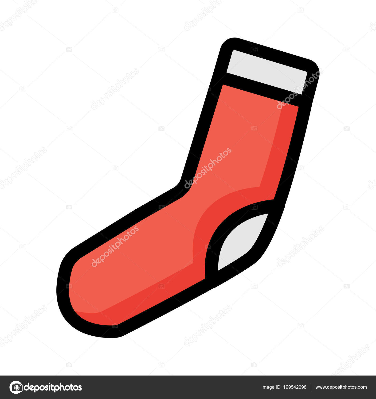 Red Sock Isolated White Background Stock Vector by ©dinosoftlabs 199542098