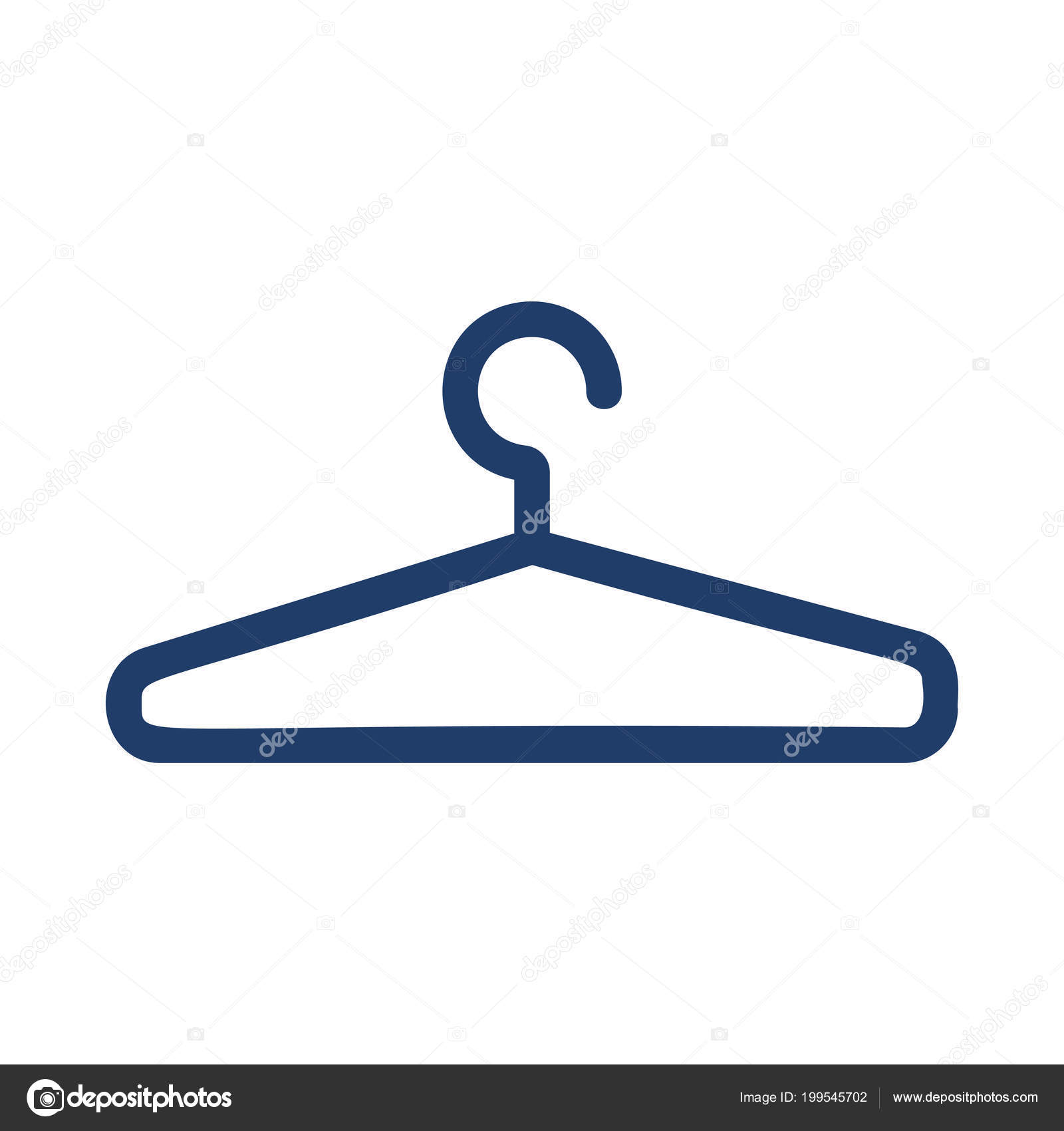 Simple Dark Blue Hanger Isolated White Background Stock Vector Image by ...