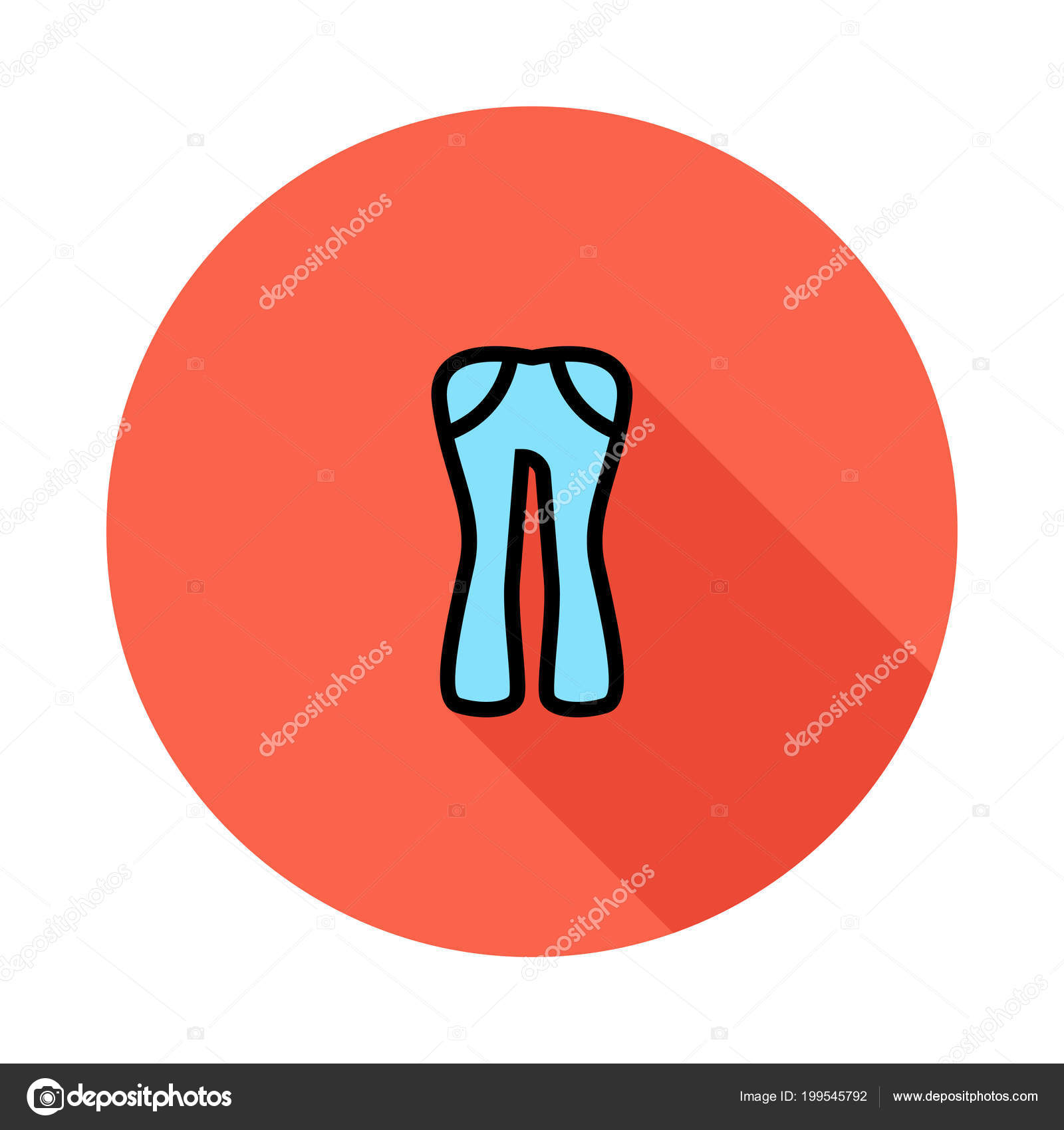 Blue Jeans Red Circle Isolated White Background Stock Vector by ...