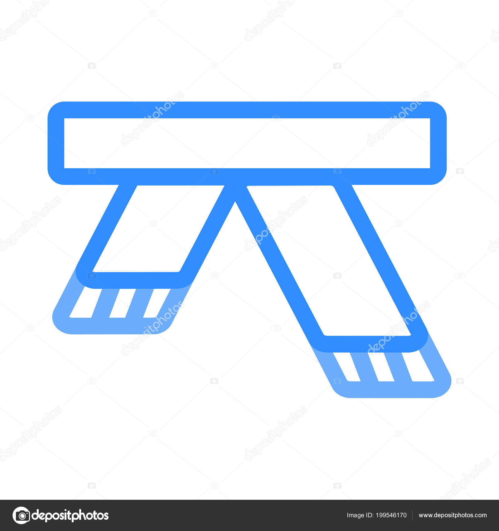 Simple Outline Blue Belt Isolated White Background Stock Vector by ...