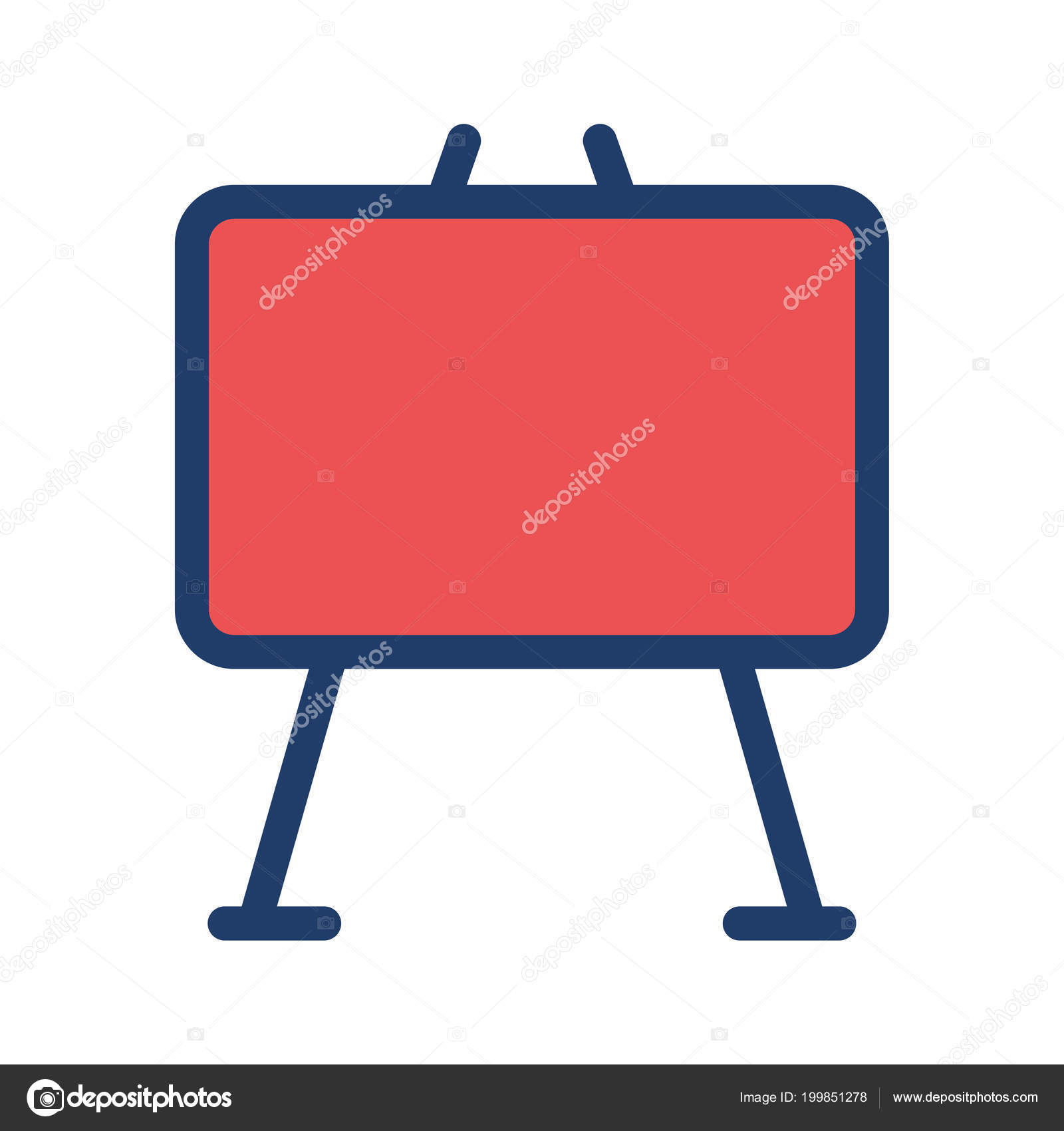 Red Whiteboard Isolated White Background Stock Vector Image by ...