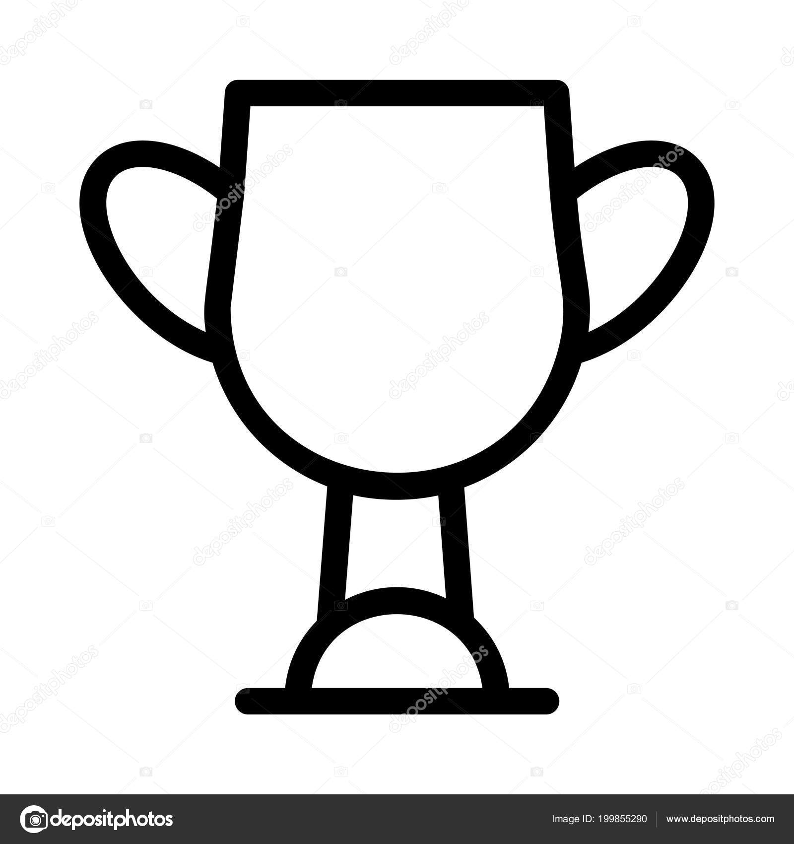 Black Outline Trophy Isolated White Background Stock Vector by ...