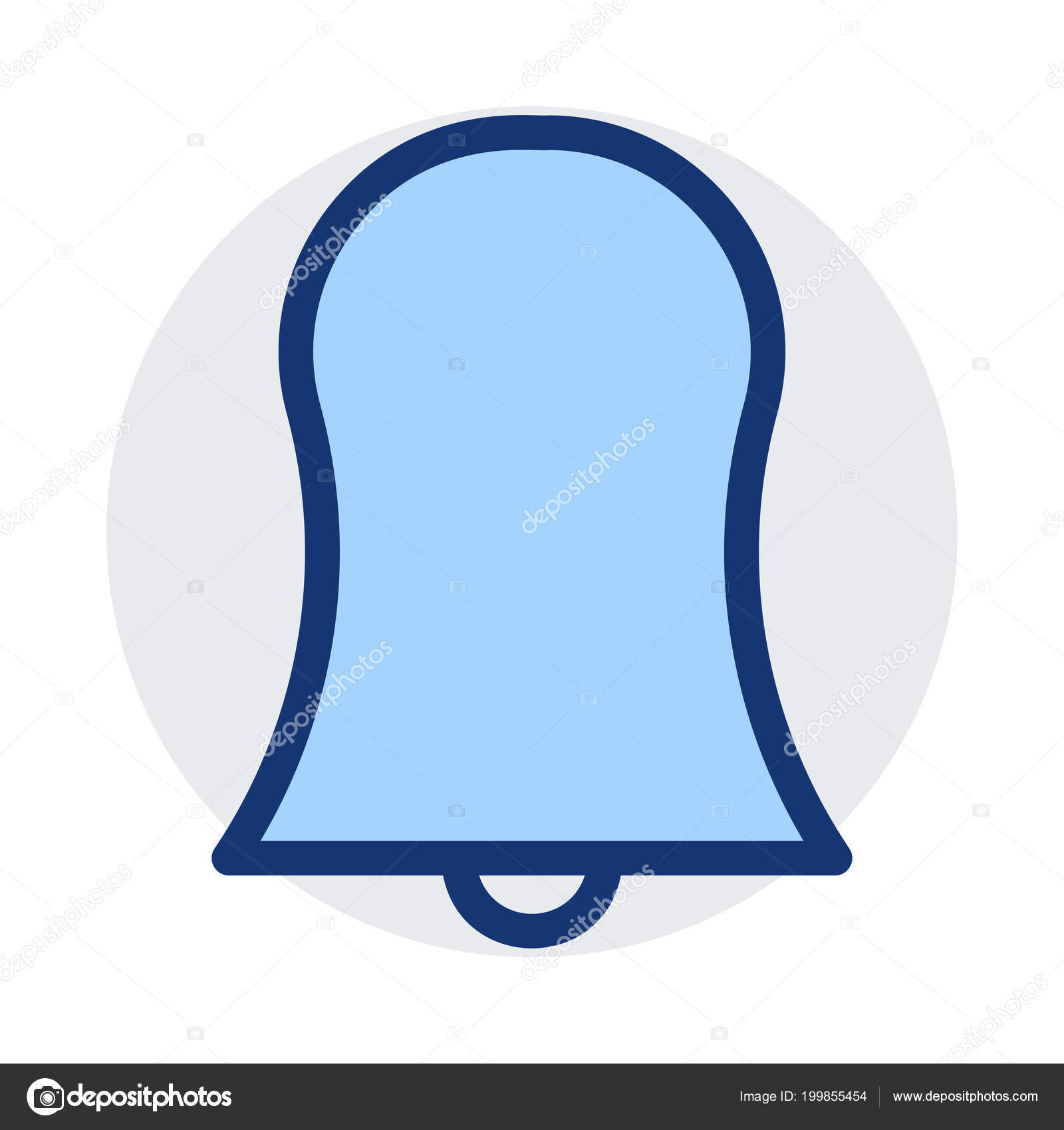 Bell Blue Grey Colours Isolated White Background Stock Vector by ...