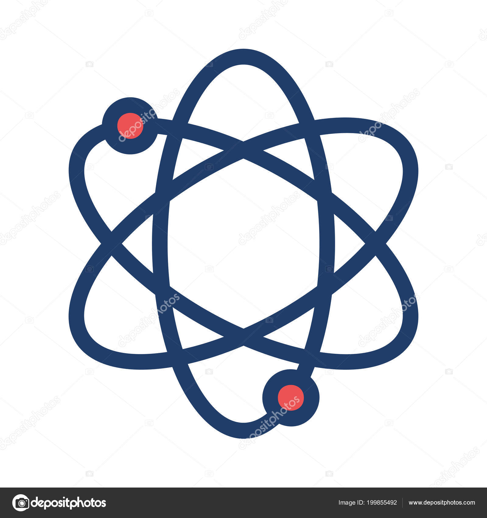 Blue Atomic Symbol Clip Art