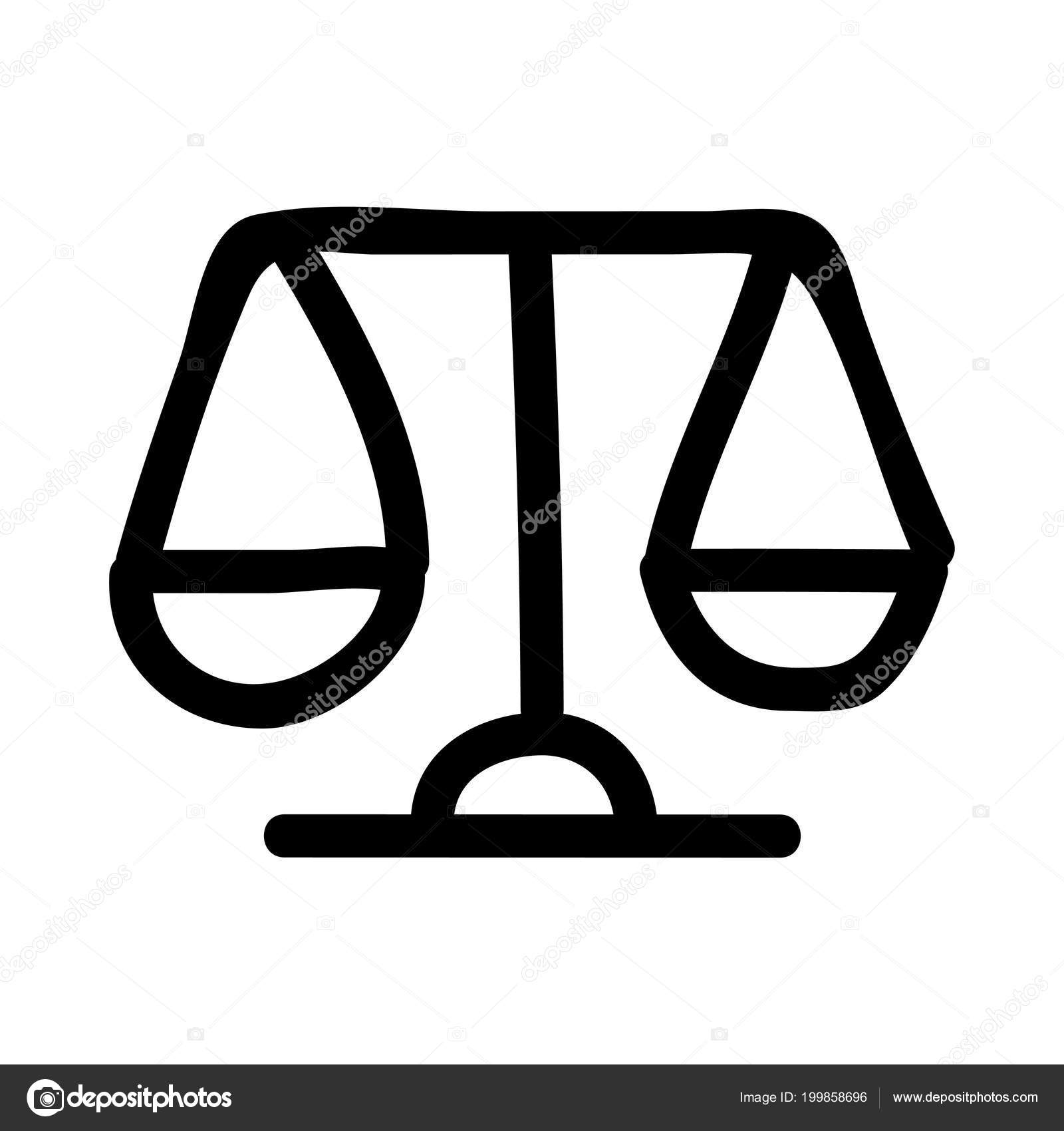 Black Outline Hand Drawn Scale Isolated White Background Stock Vector ...