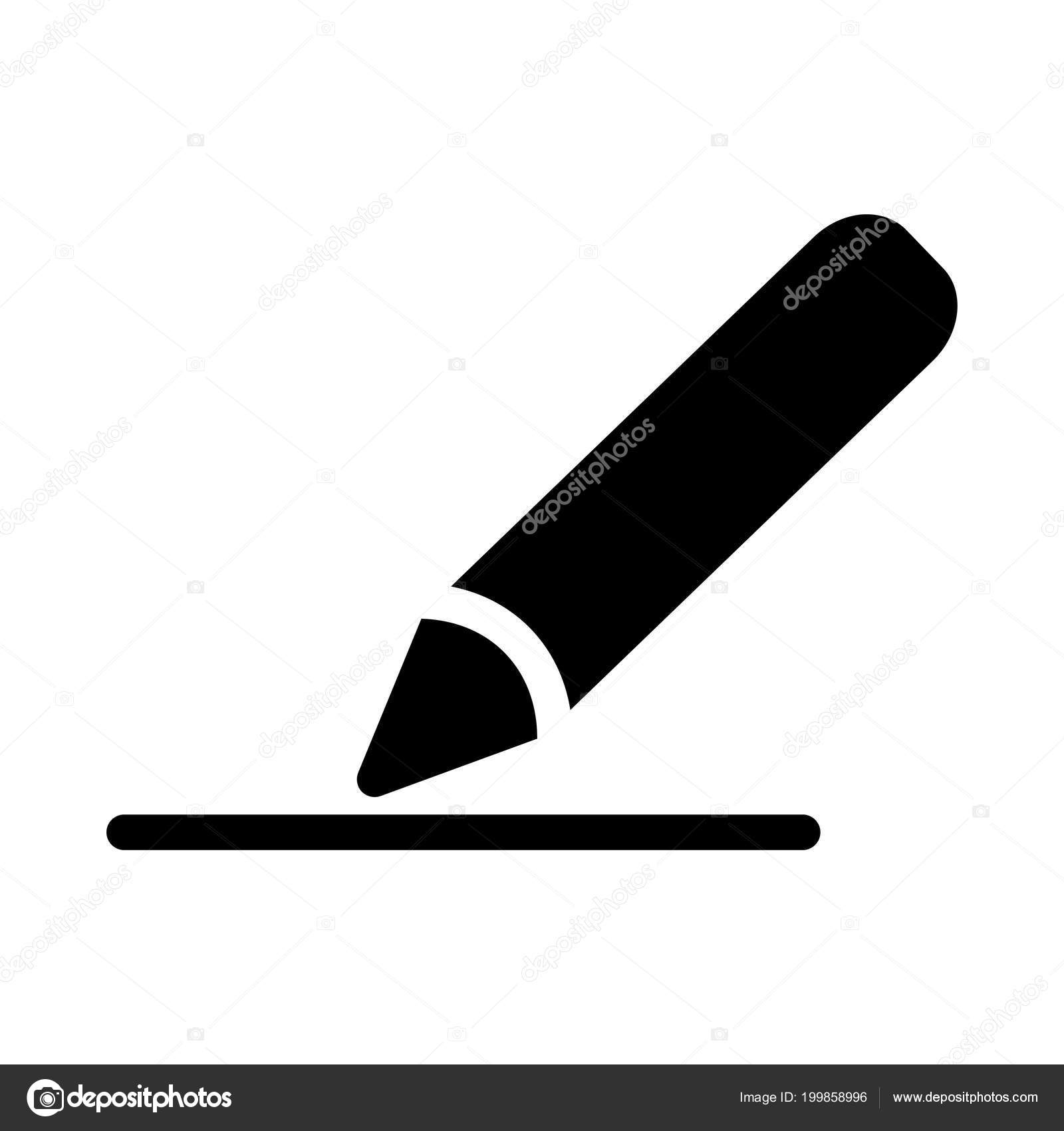 Black Pen Line Isolated White Background Stock Vector by ©dinosoftlabs ...