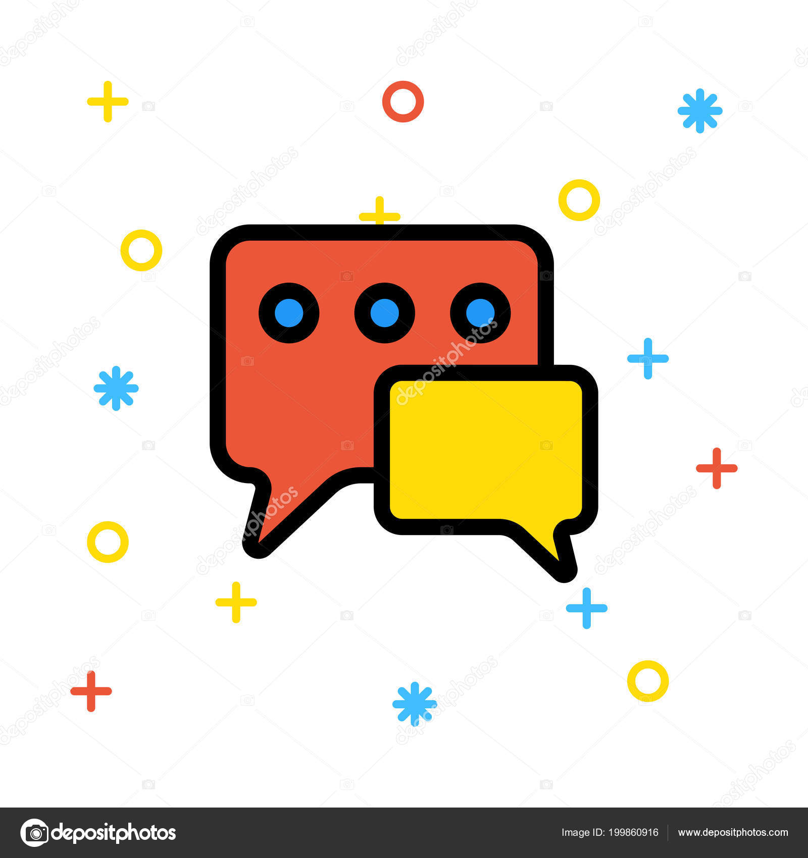 Mensajes Rojos Amarillos Sobre Fondo Blanco Con Signos Colores Vector ...