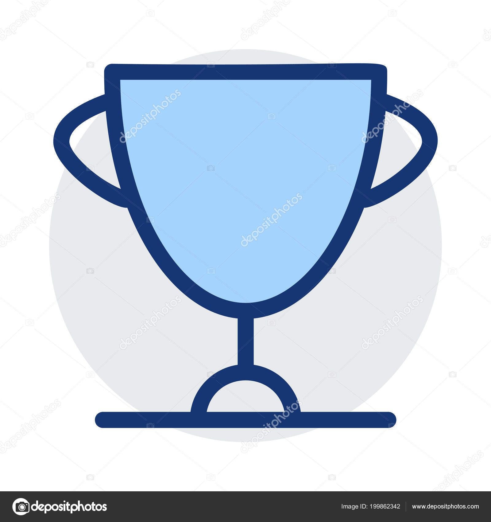 Blue Trophy Isolated White Background Stock Vector Image by ...