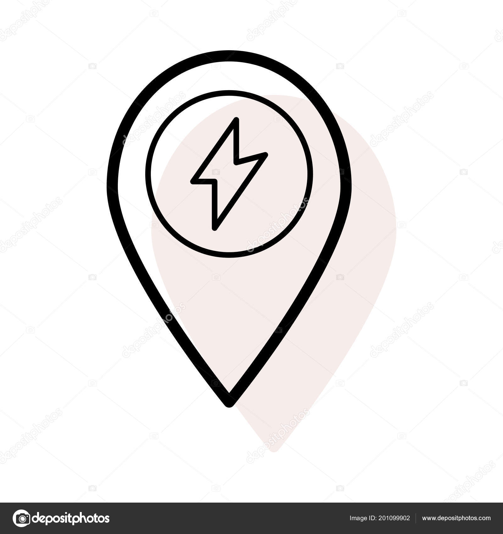 Location Map Sign Flash Isolated White Background Beige Shadow Stock ...