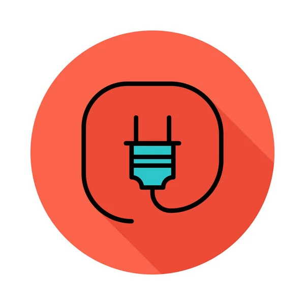 Red Flower Blue Plug White Background Colourful Symbols Stock Vector by ...