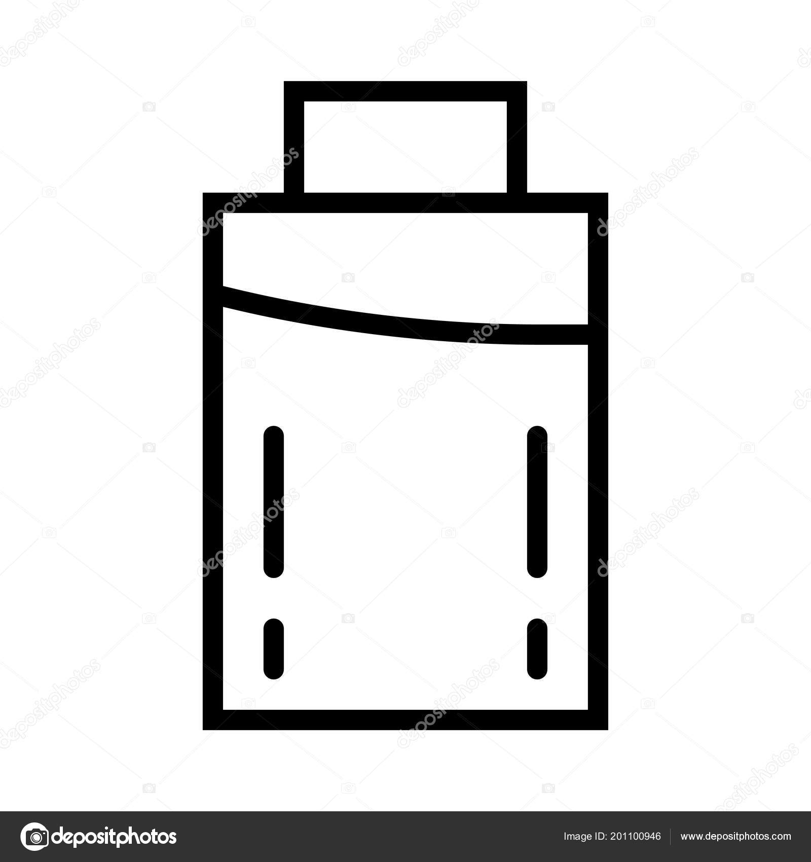 Black Outline Simple Battery Isolated White Background Stock Vector ...
